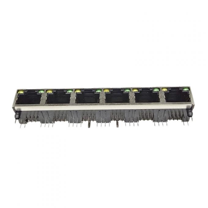 PCB RJ45 Alternative Connector 1x6 RJ45 8P8C Modular Connector With Led